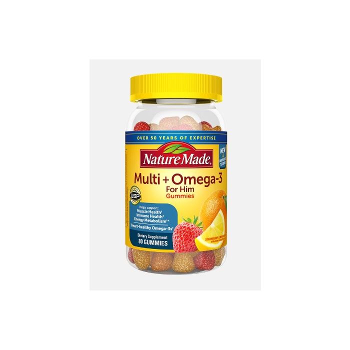 Nature Made Multivitamin Omega 3 For Him Gummies Fruit Flavored ...